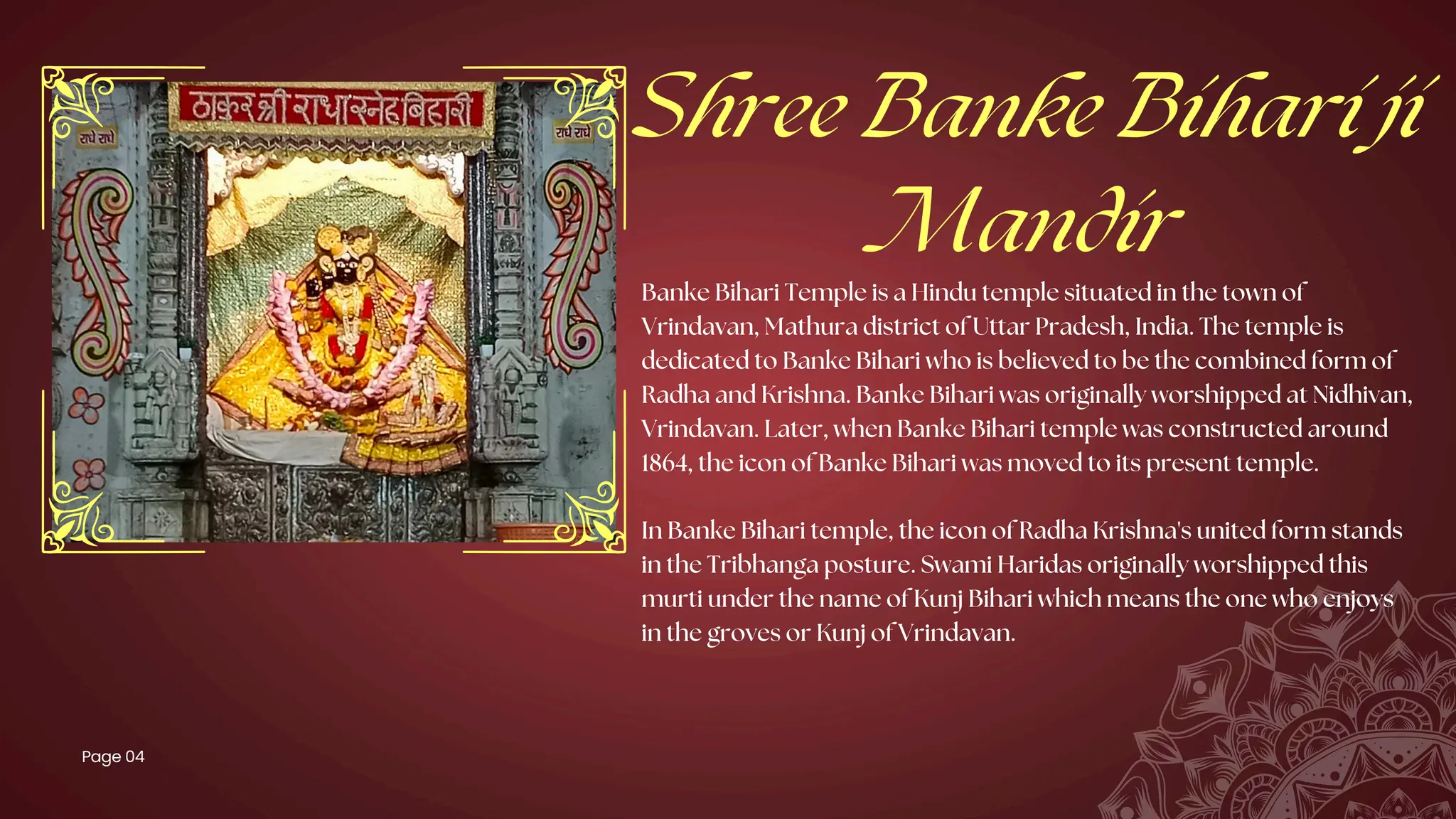 Must Visit Temples in Vrindavan: Radhe Radhe | PDF