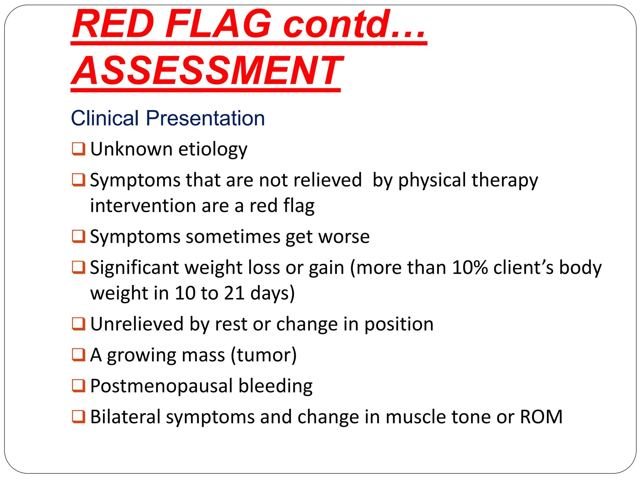 RED AND YELLOW FLAG.pptx red and yellow flag for low back pain | PPTX