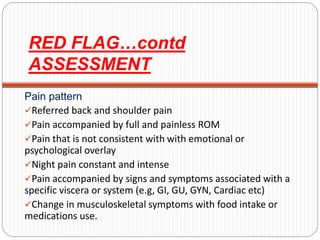 RED AND YELLOW FLAG.pptx red and yellow flag for low back pain | PPTX