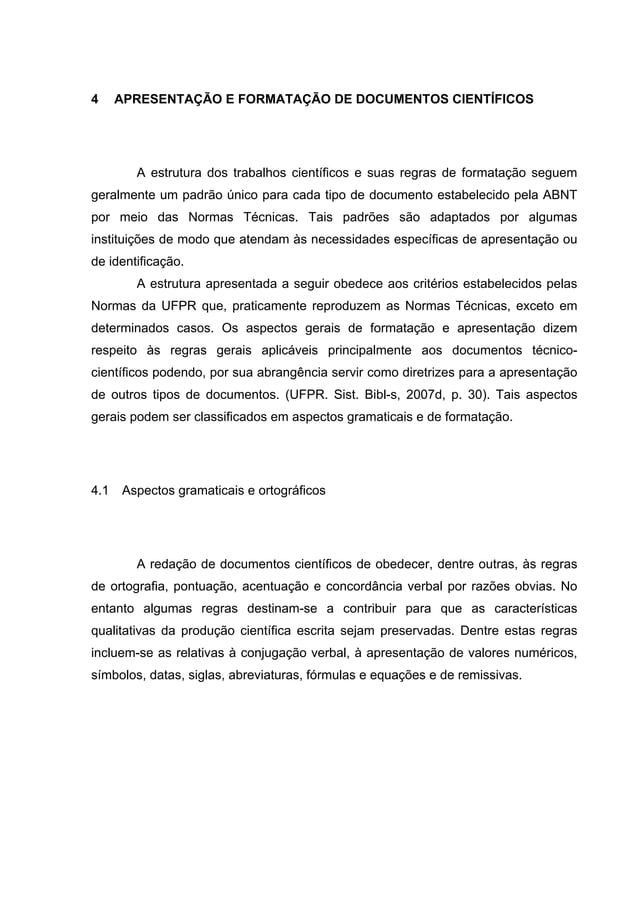 Redação E Formatação De Trabalhos Científicos De Acordo Com As Normas