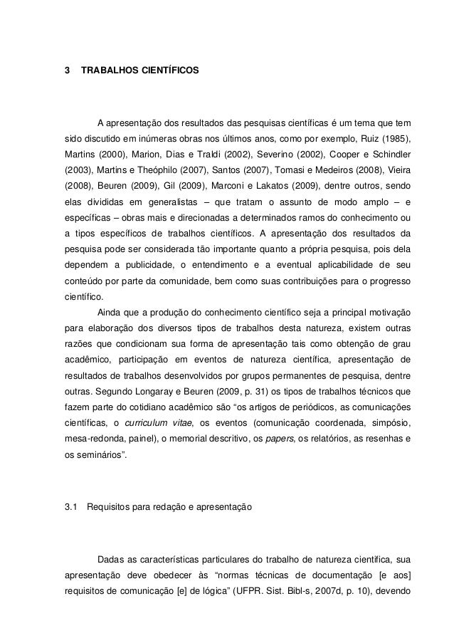 Redação E Formatação De Trabalhos Científicos De Acordo Com As Normas
