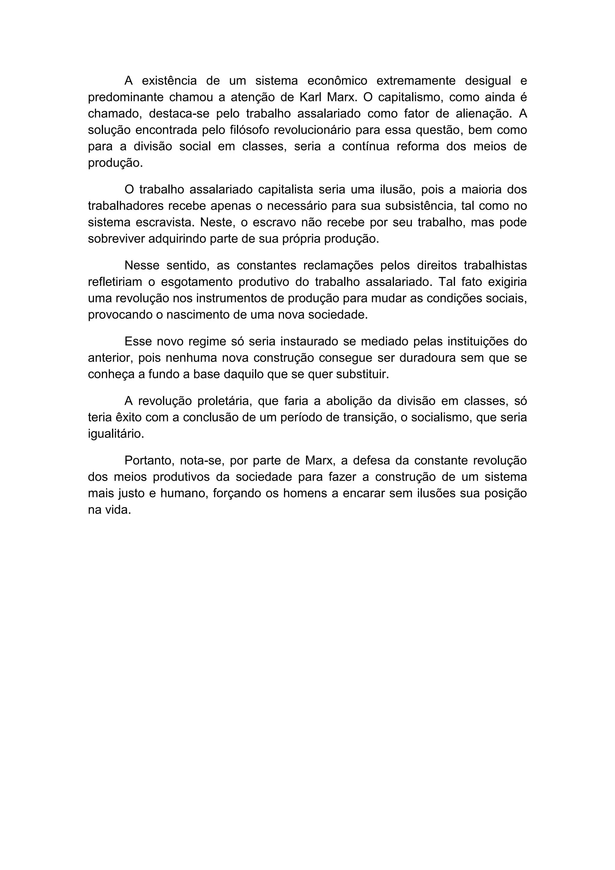 Redação Karl Marx - Vítor Nery | DOCX