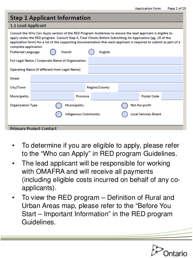 RED Program Application Tips
