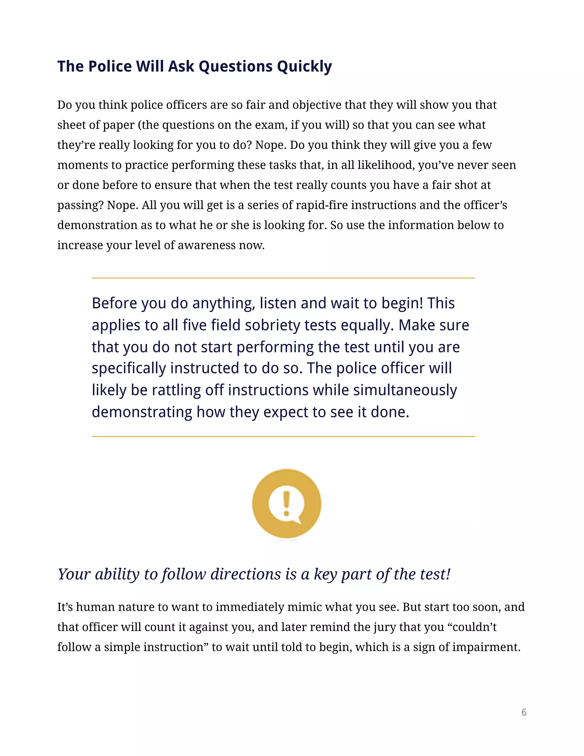 Florida Field Sobriety Tests | PDF