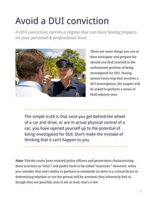 Florida Field Sobriety Tests | PDF