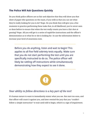 Florida Field Sobriety Tests | PDF