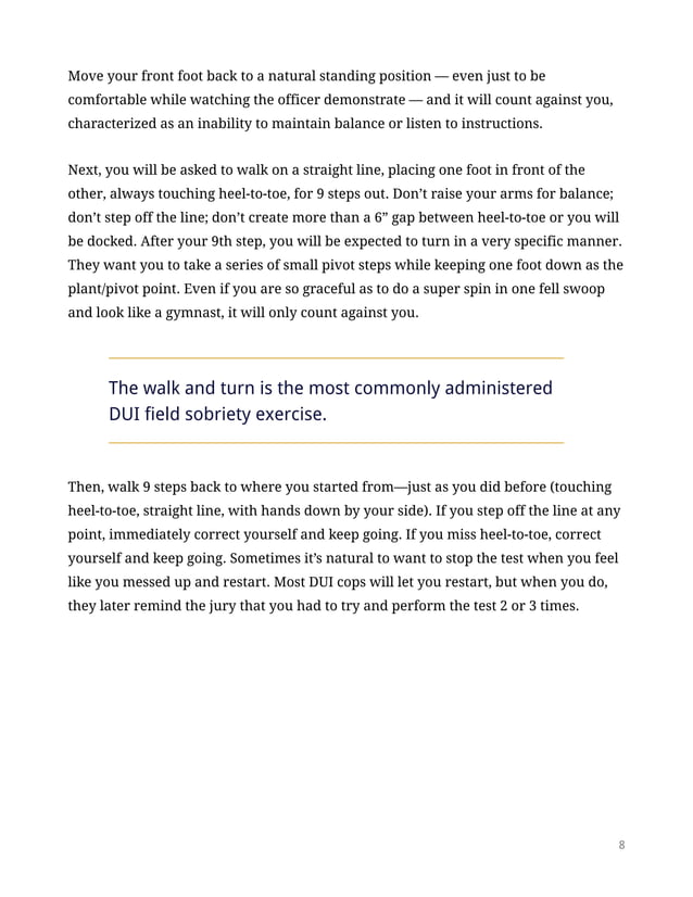 Florida Field Sobriety Tests | PDF