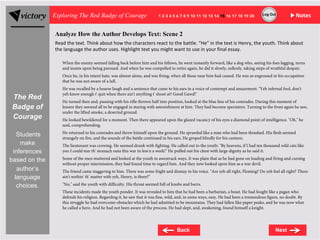 Red badge of courage critical thinking tool | PPT