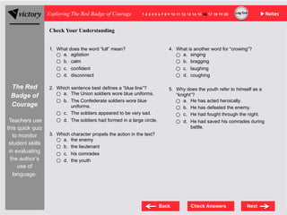 Red badge of courage critical thinking tool | PPT