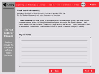 Red badge of courage critical thinking tool | PPT