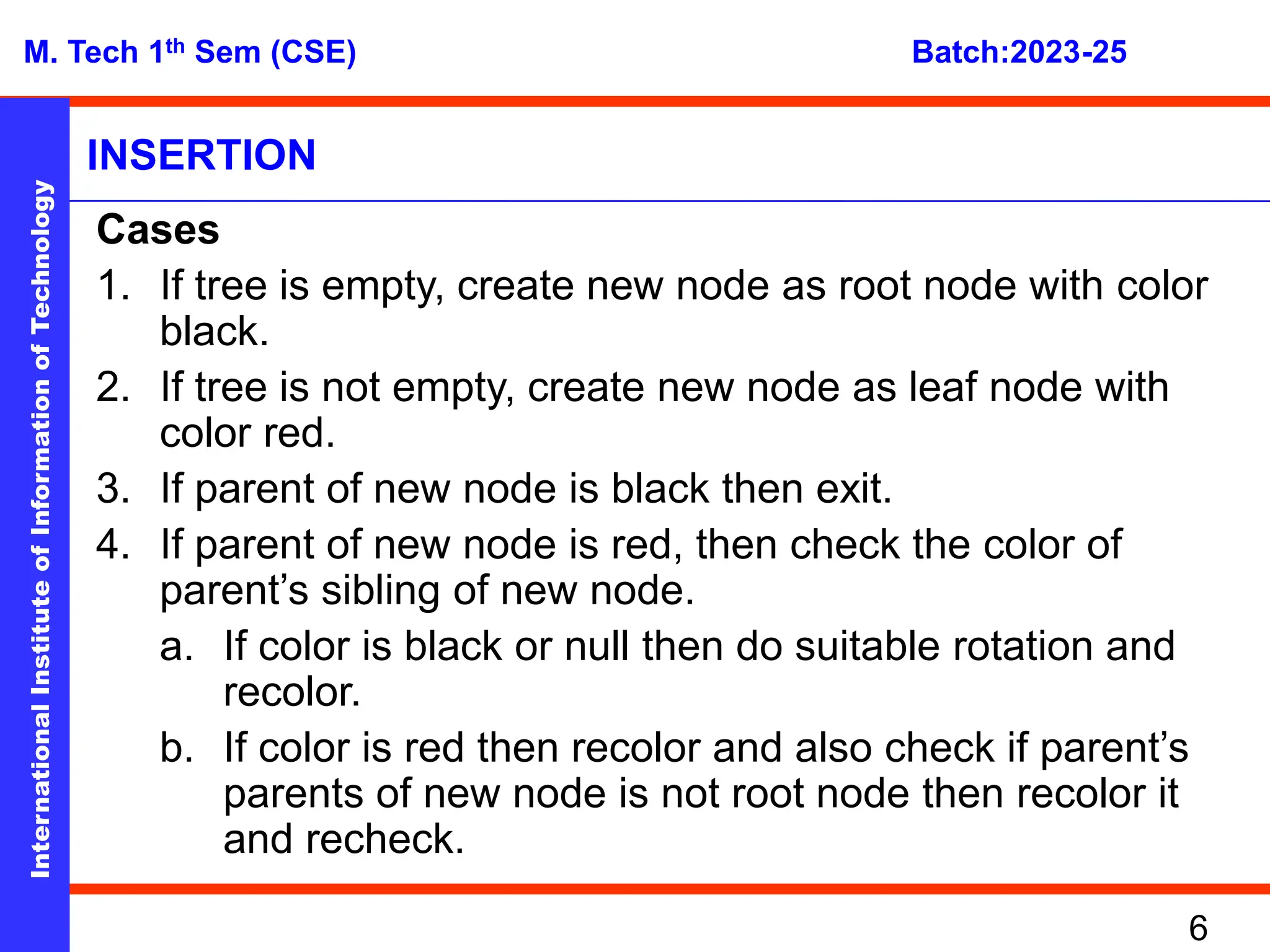 Red Black Tree Red Black Tree Cases Insertion Deletion Ppt