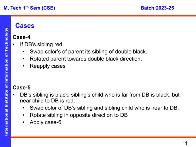 Red Black Tree,Red black tree, Cases-insertion, Deletion | PPTX ...