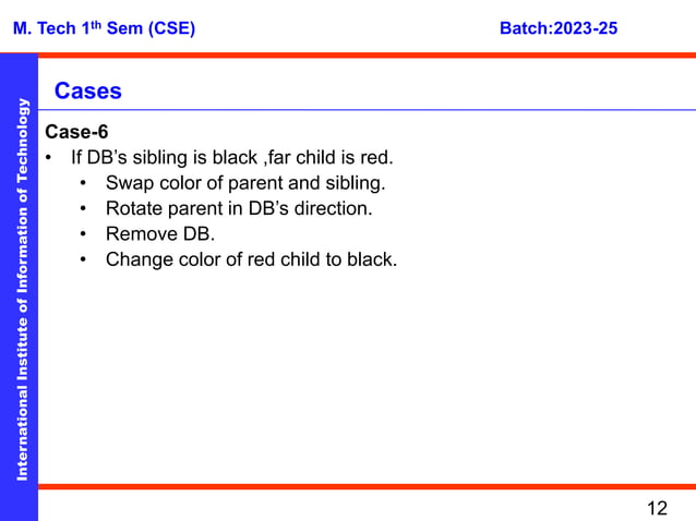 Red Black Tree,Red black tree, Cases-insertion, Deletion | PPTX ...
