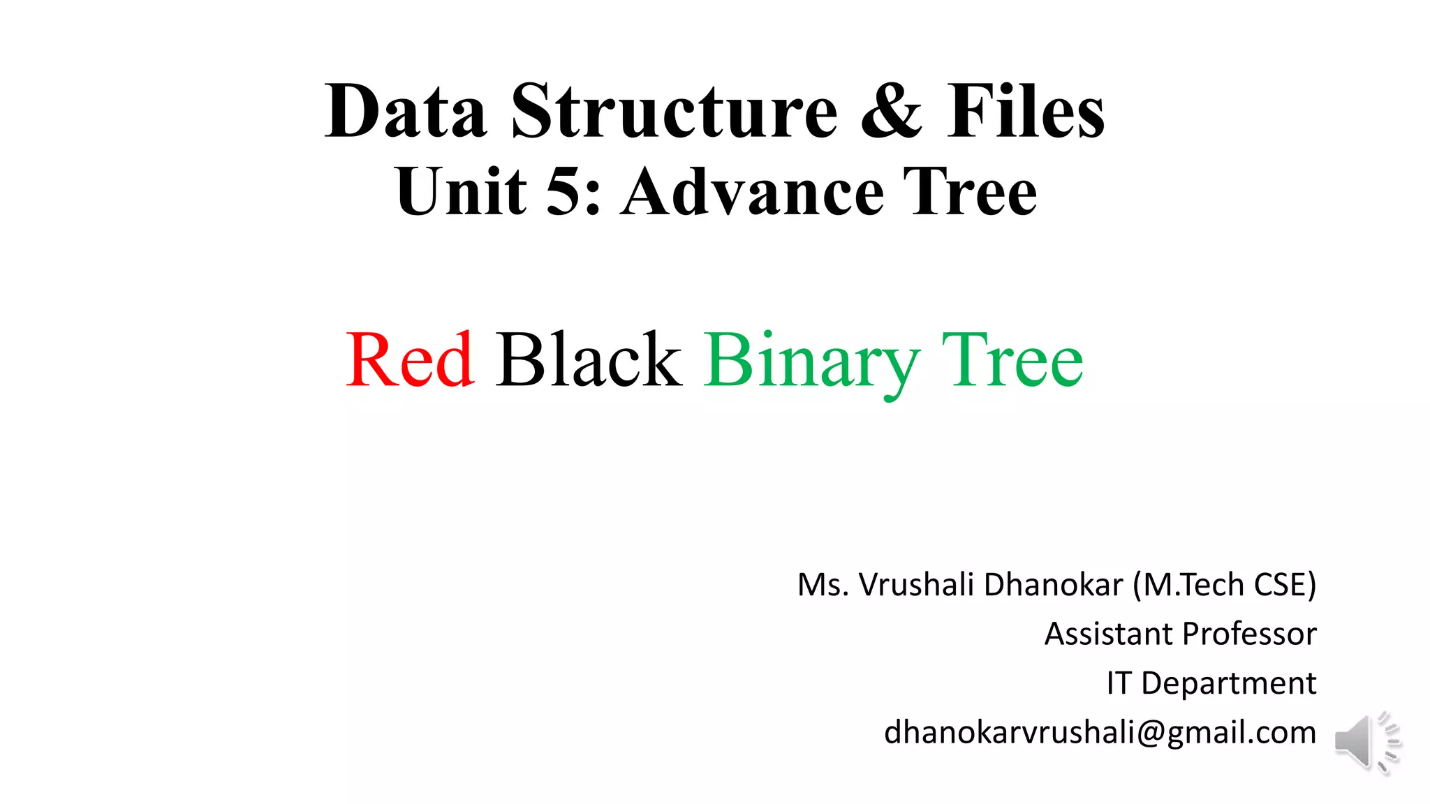 Red black tree in data structure | PPTX
