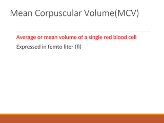 Red blood cell indices. Types of blood indices | PPT