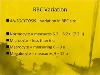 Red blood cell variation | PPT