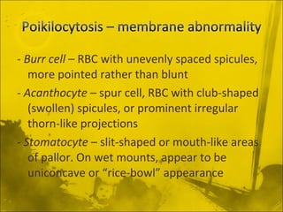 Red blood cell variation | PPT