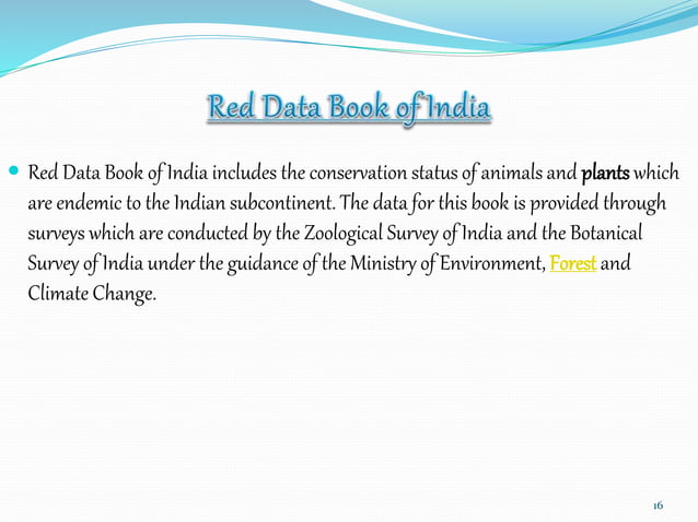 Red Data Book | PPTX | Geography | Science