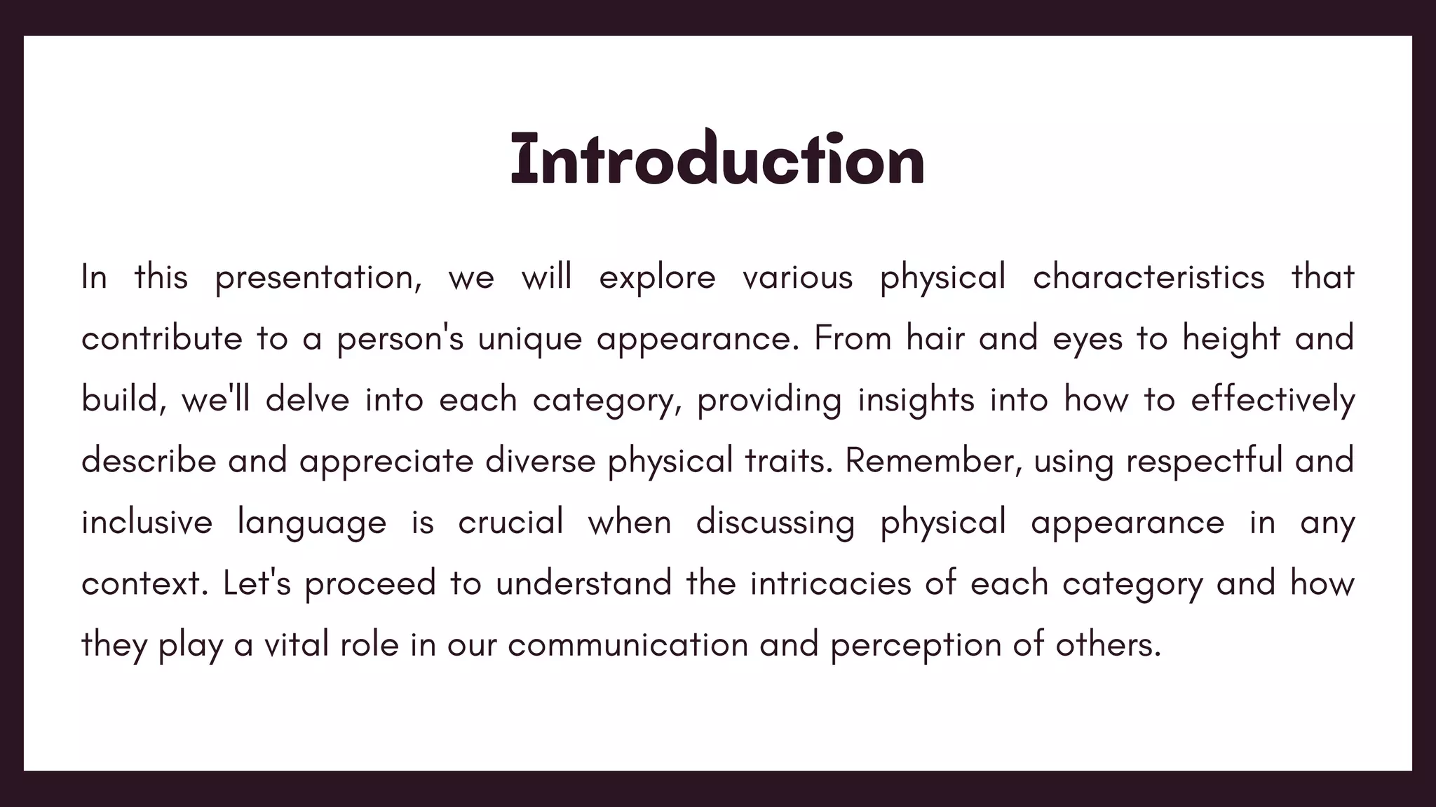 Describing Physical Appearance Presentation | PDF