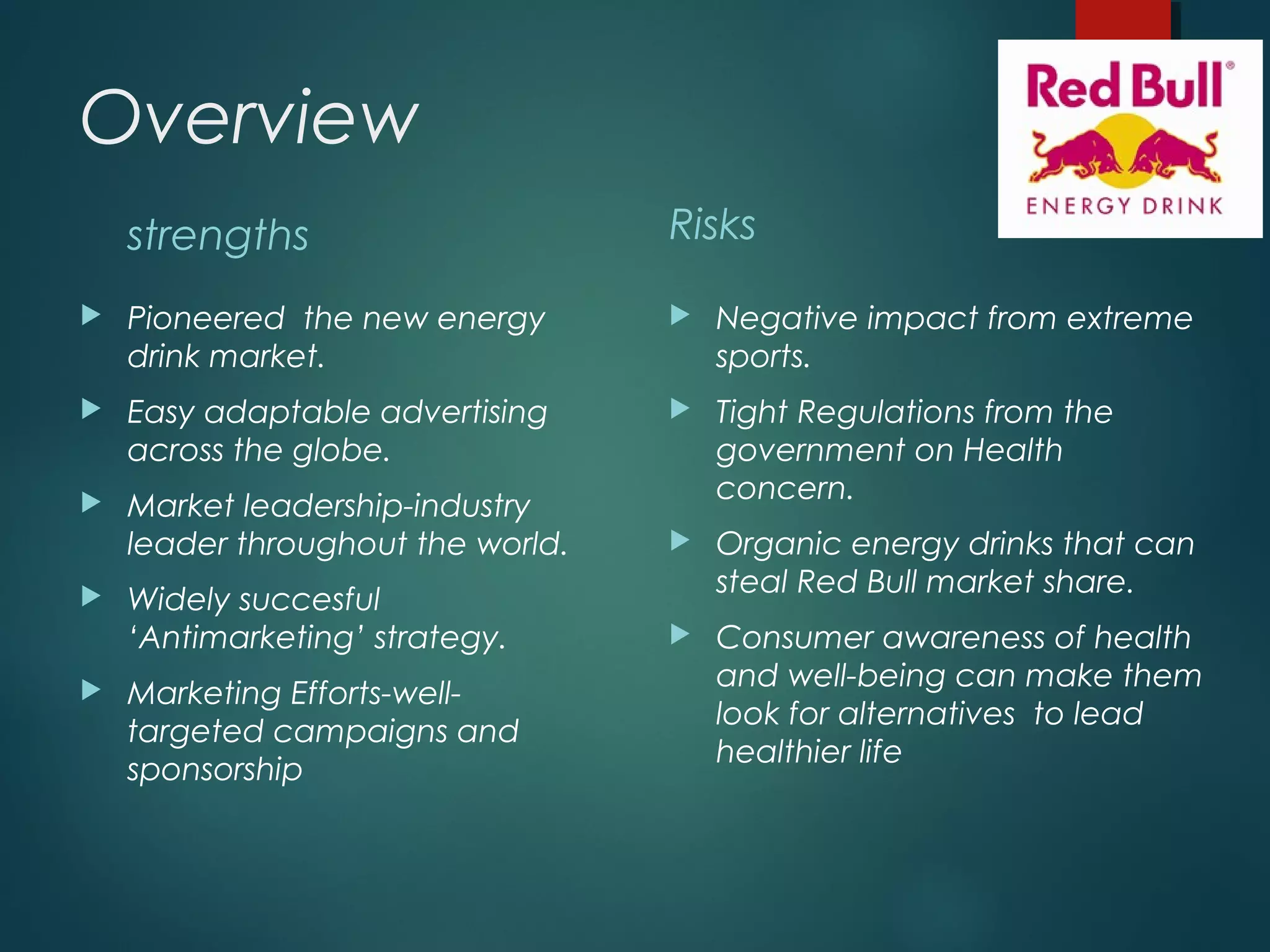 Redbull company overview and mini case solution of kotler keller | PPT