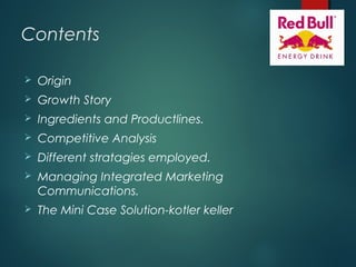 Redbull company overview and mini case solution of kotler keller | PPT