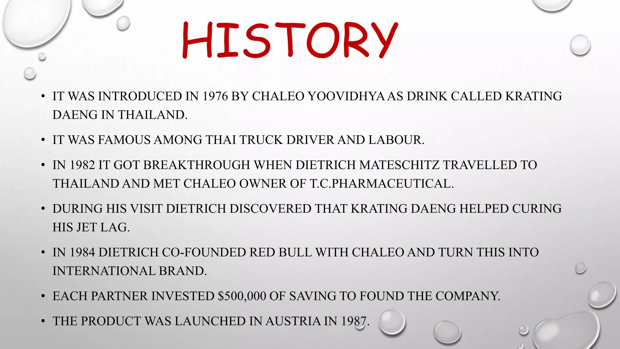 History and marketing of REDBULL | PPTX