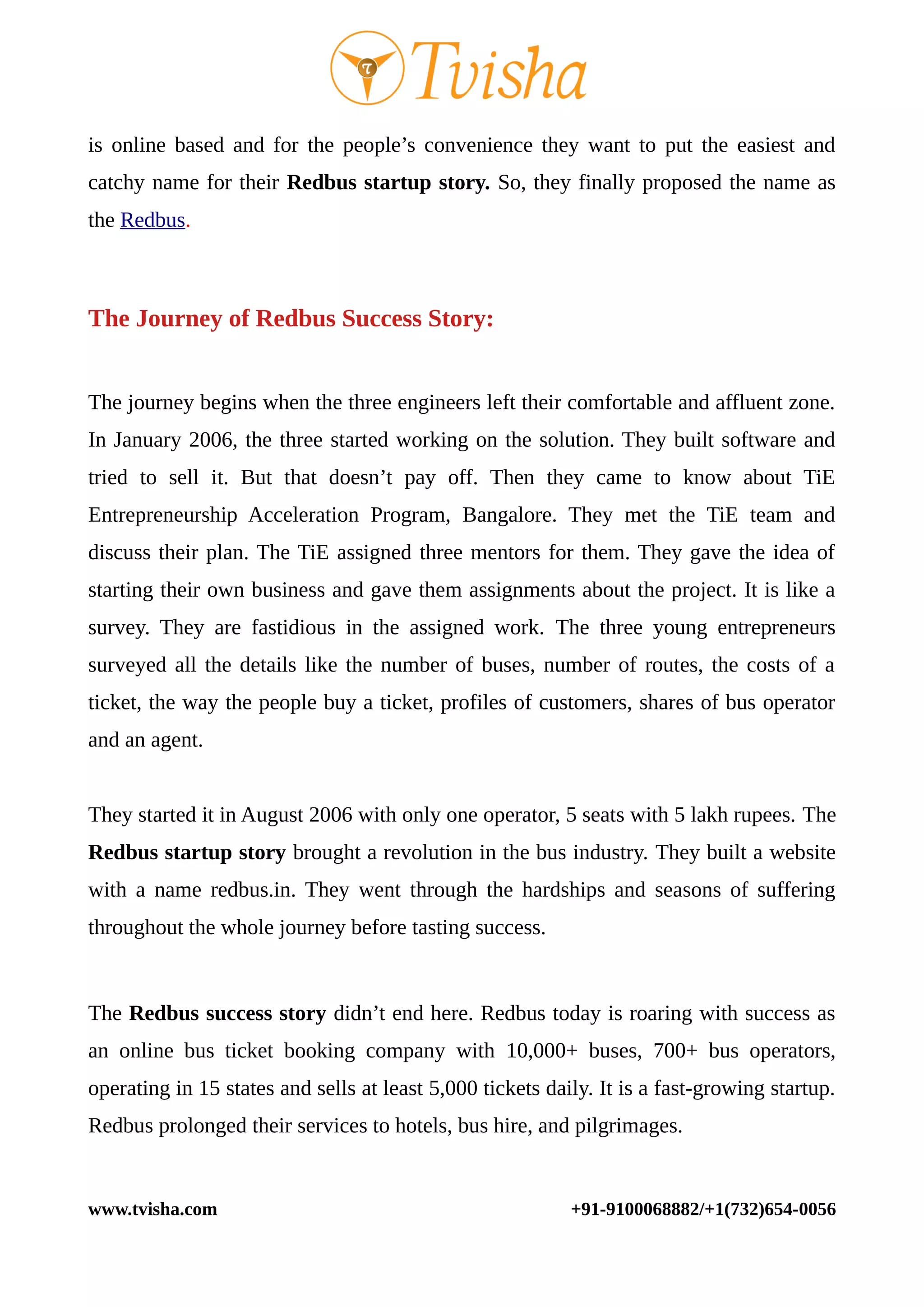 Redbus Success Story - Startup Story of Redbus | PDF