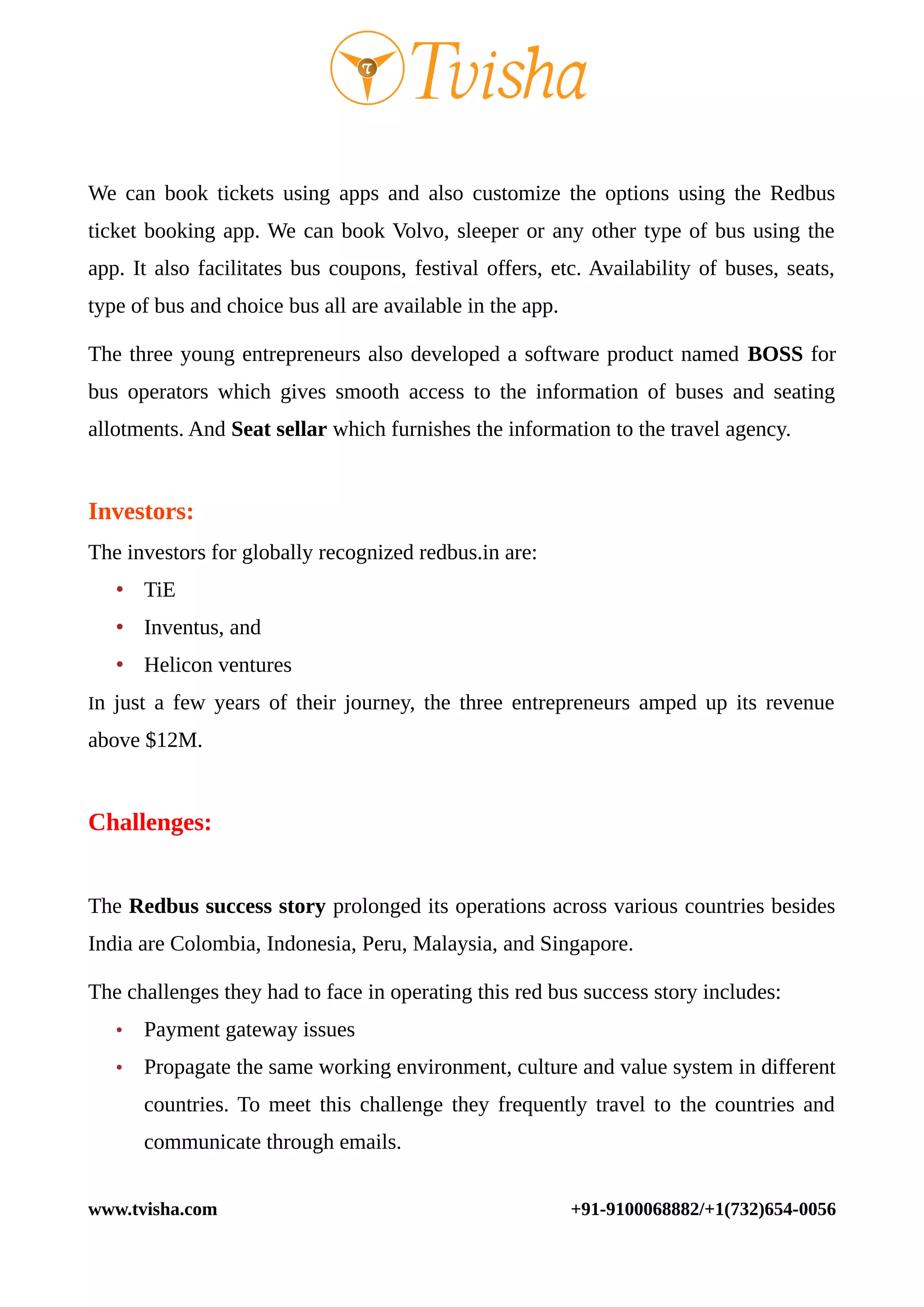 Redbus Success Story - Startup Story of Redbus | PDF