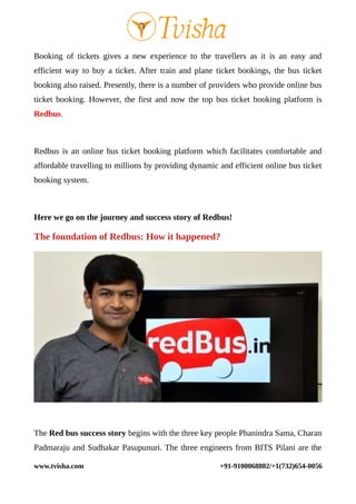 Redbus Success Story - Startup Story of Redbus | PDF
