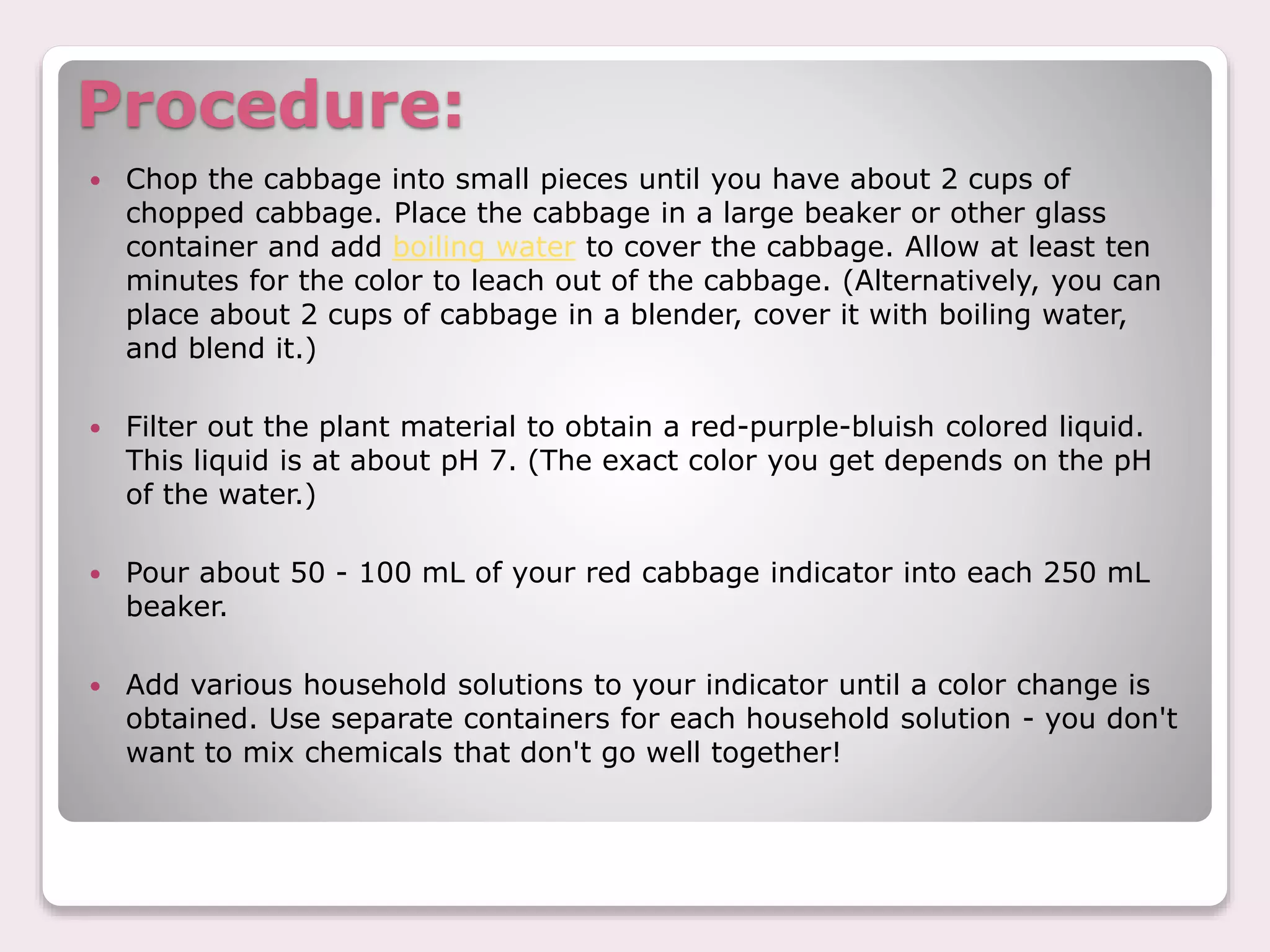 Red cabbage chemistry | PPTX