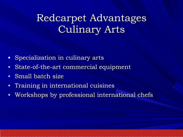 Redcarpet hotel management & culinary arts | PPT