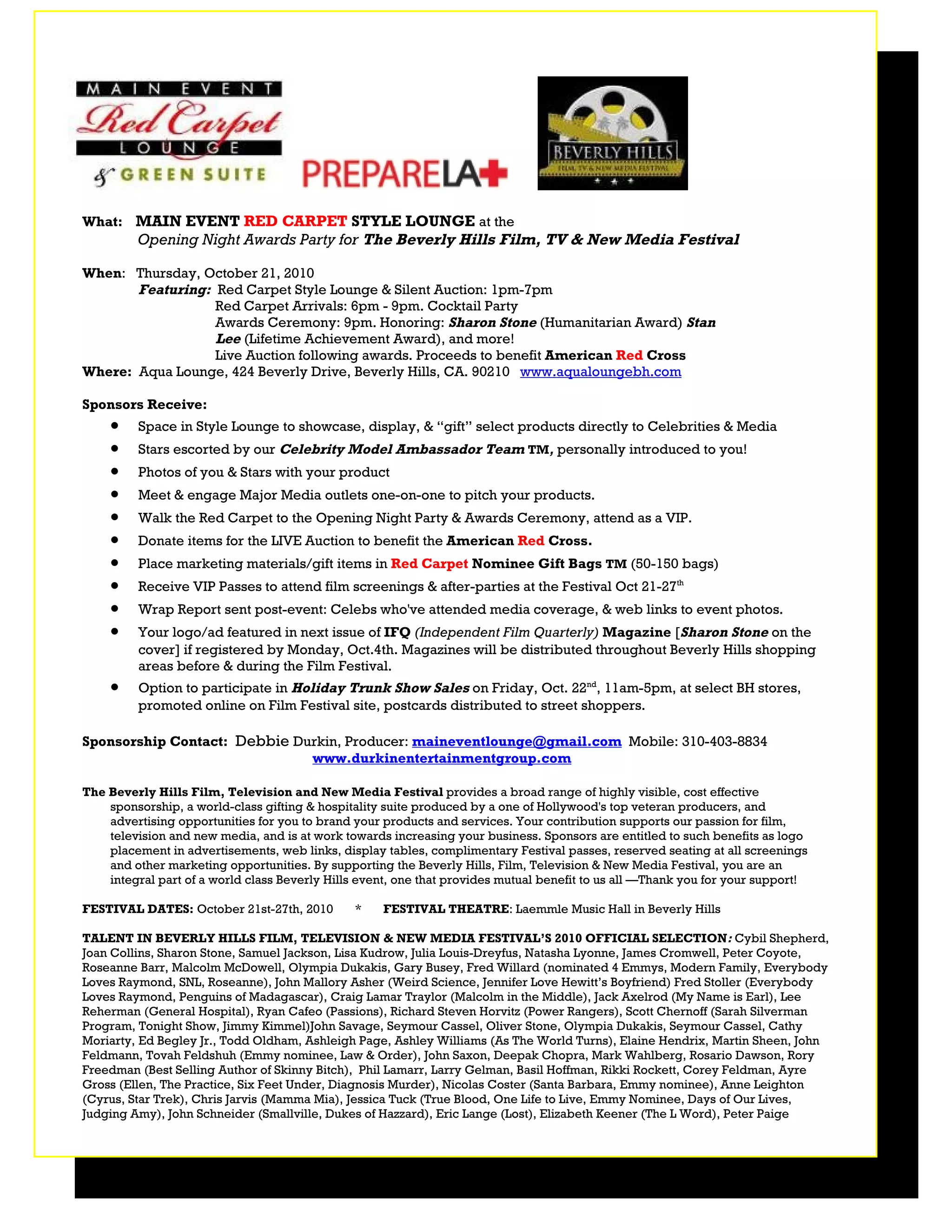 Red Carpet Style Lounge Bh Film Tv New Fest2010 Flyer | DOC