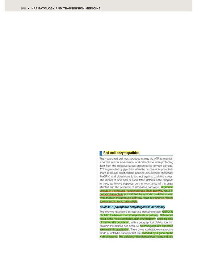 Red cell enzymopathies (G6PD & Pyruvate kinase deficiency) | PDF