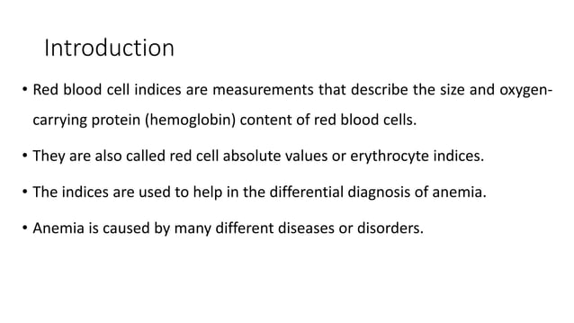 RED CELL INDICES.pdf | Blood Disorders | Diseases and Conditions