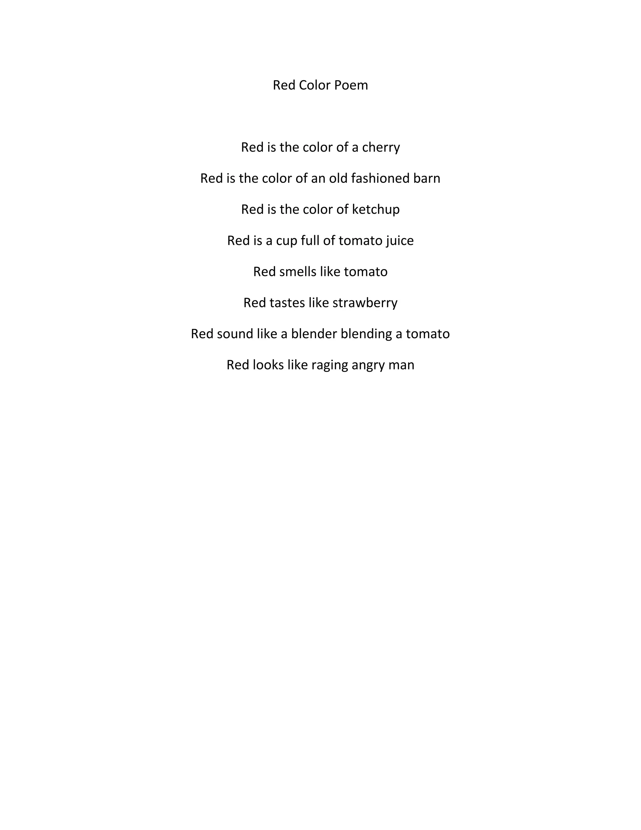 Red color poem | PDF