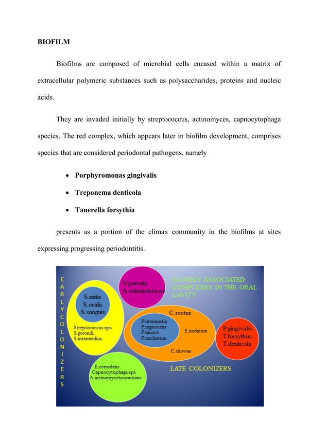 RED COMPLEX ORGANISMS.docx | Dental Health | Diseases and Conditions