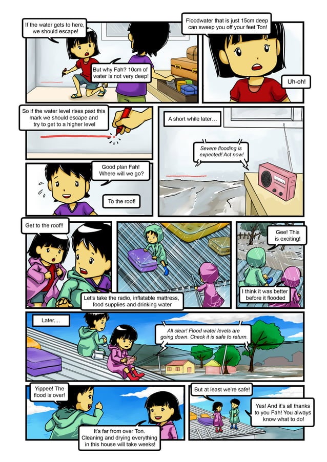 Red Cross comic brochure- Flood | PDF