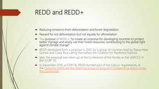 REDD, REDD+ AND CLIMATE CHANGE IMPACT ON ECO-TOURISM | PPT