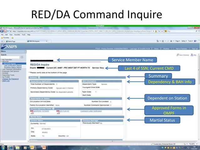 (NSIPS)DEPENDENCY APPLICATION COMMAND ROLE - PERS 2 | PPT