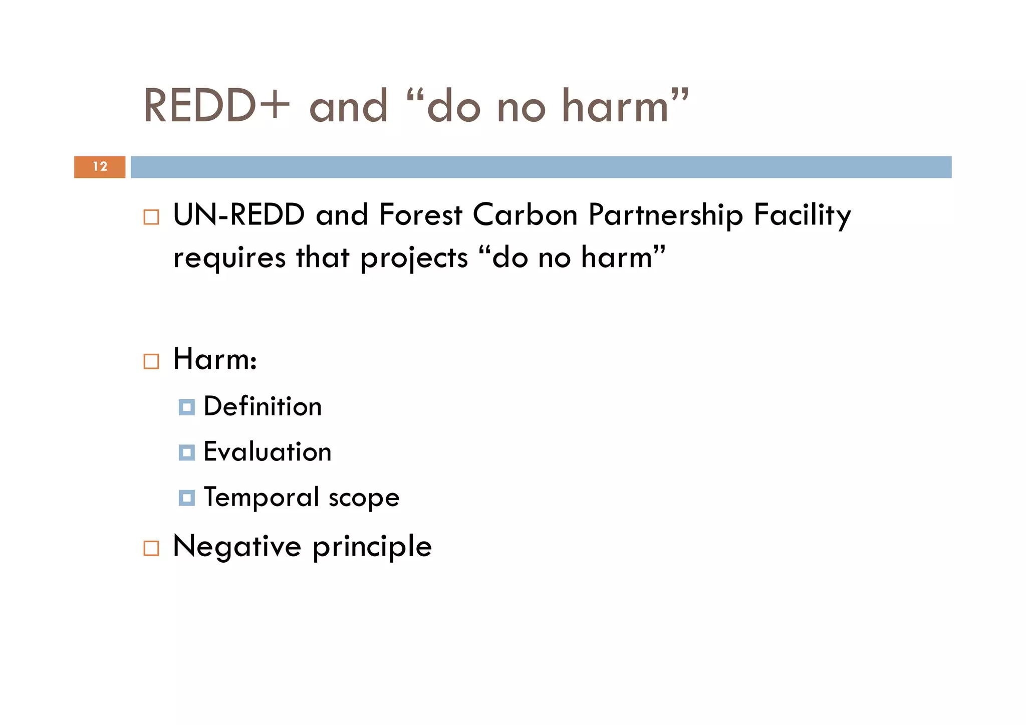 Equity workshop: REDD+ and the 'do no harm' principle | PDF