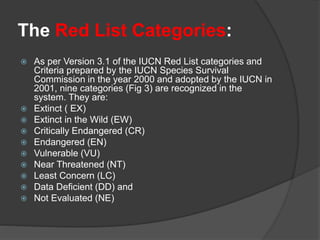 Red data book and Red list categories | PPTX