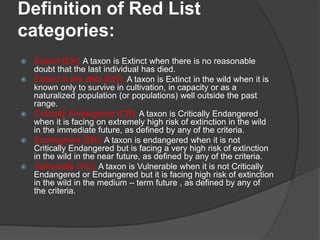 Red data book and Red list categories | PPTX