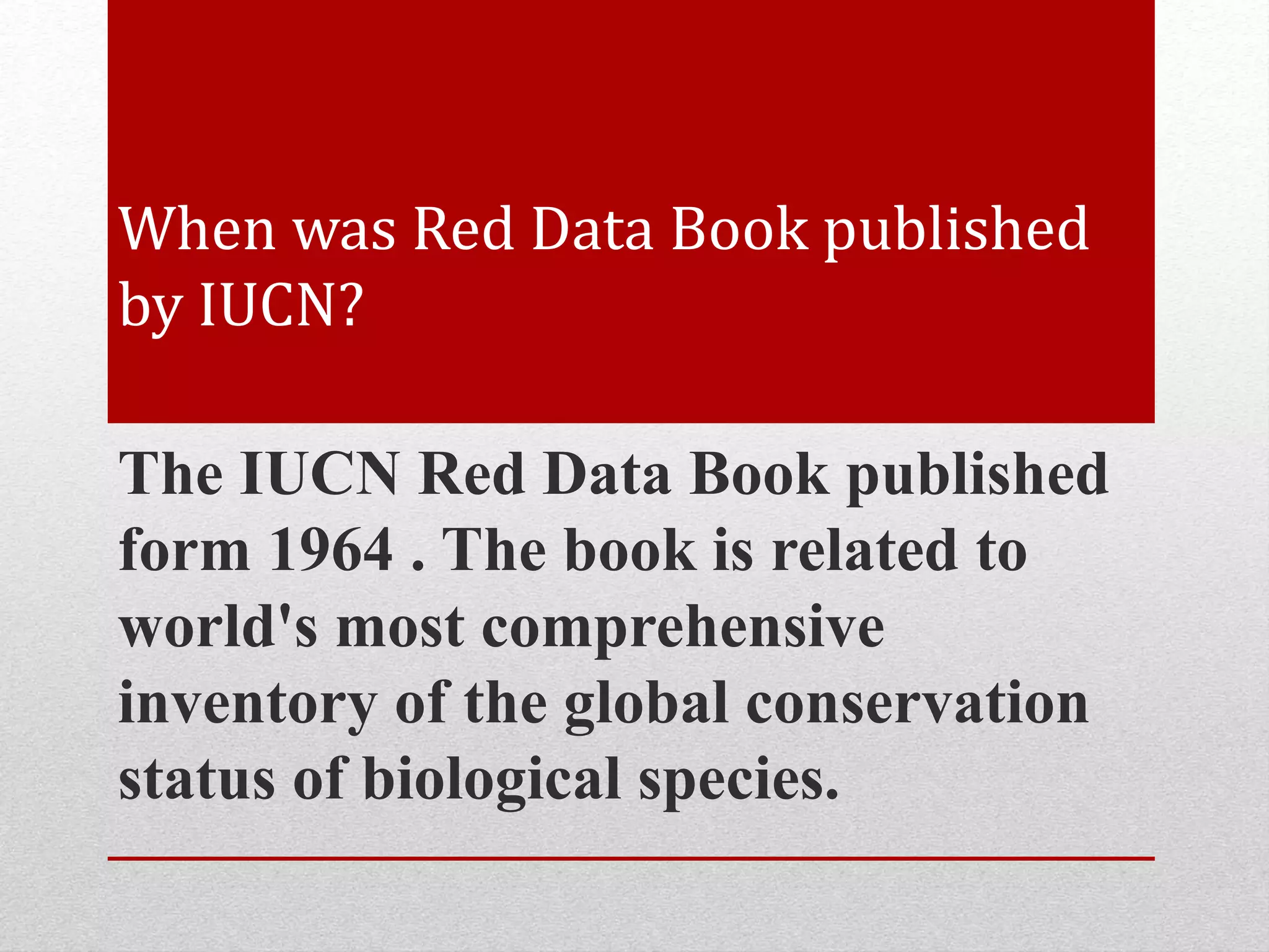 Red data book by tayyaba shakeel | PPTX