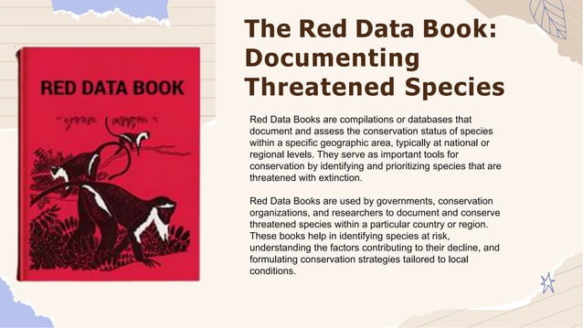 The Patterns of Loss of Biodiversity: Red List, Red Data Book, and ...
