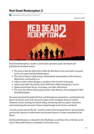 Red dead redemption 2 | PDF