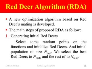 Red Deer Algorithm (RDA) | PPTX | Genetics | Science