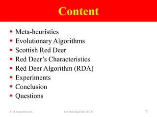 Red Deer Algorithm (RDA) | PPTX | Genetics | Science