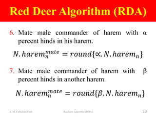 Red Deer Algorithm (RDA) | PPTX | Genetics | Science