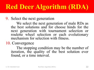 Red Deer Algorithm (RDA) | PPTX | Genetics | Science