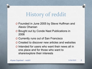 Reddit - A Quick Overview | PPTX | Social Networking | Internet